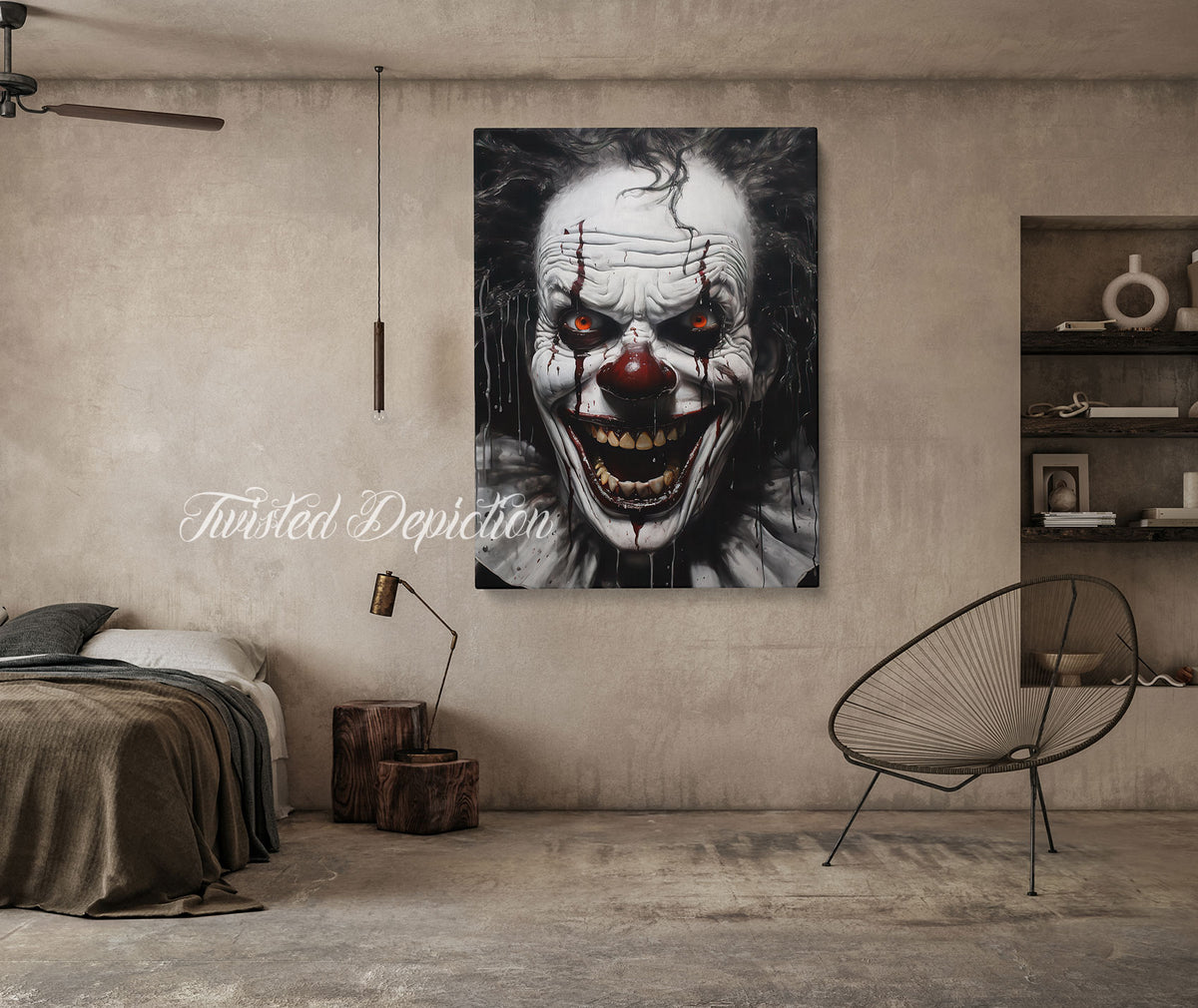 Acrylic Creepy Clown Painting – Twisted Depiction