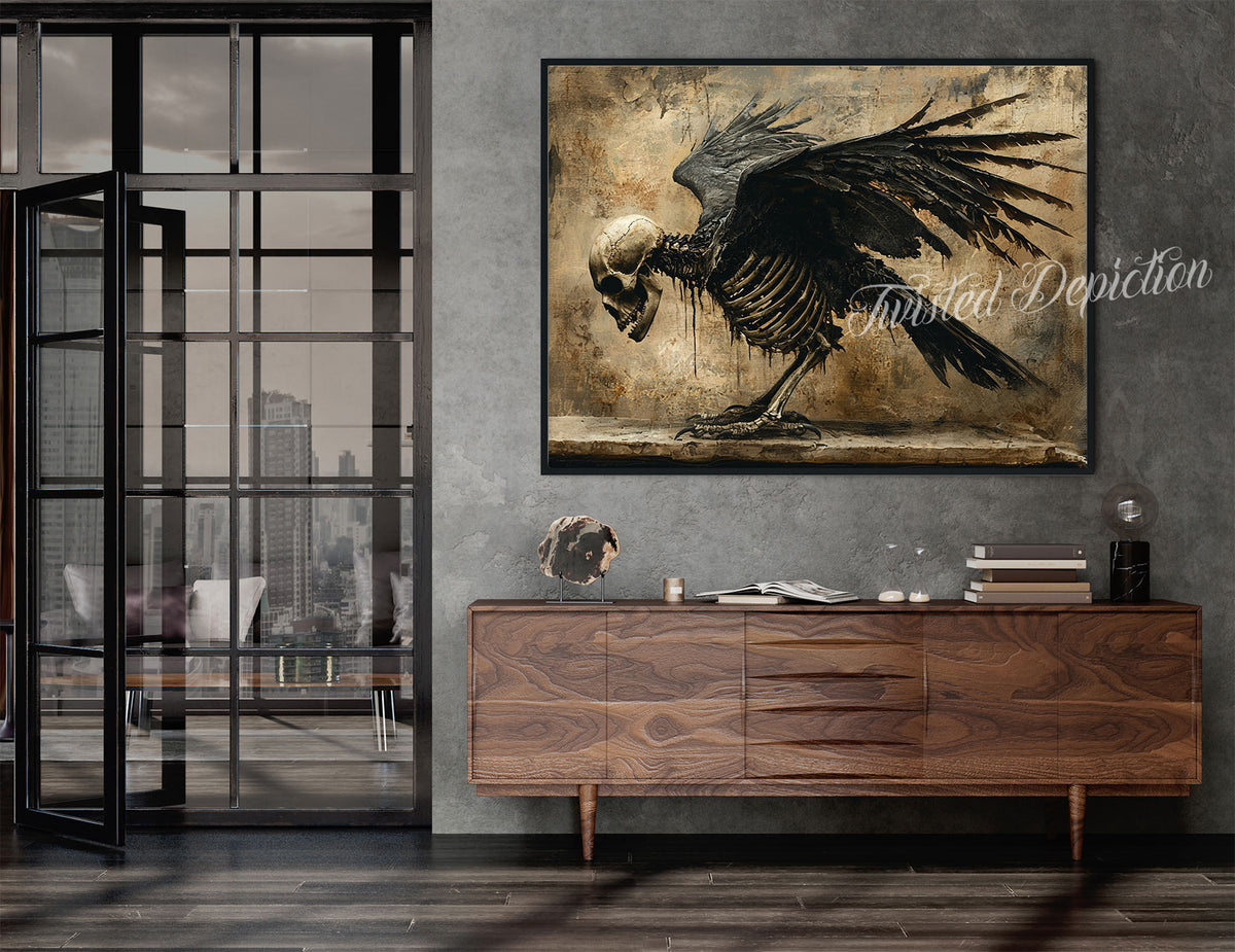 Skull Crow Painting – Twisted Depiction