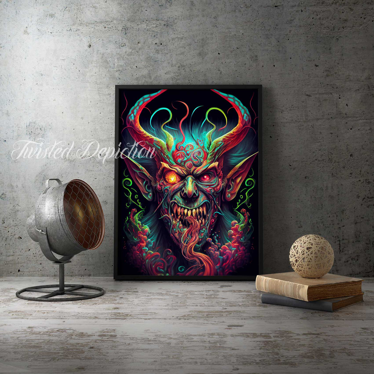 Psychedelic Demon Painting – Twisted Depiction